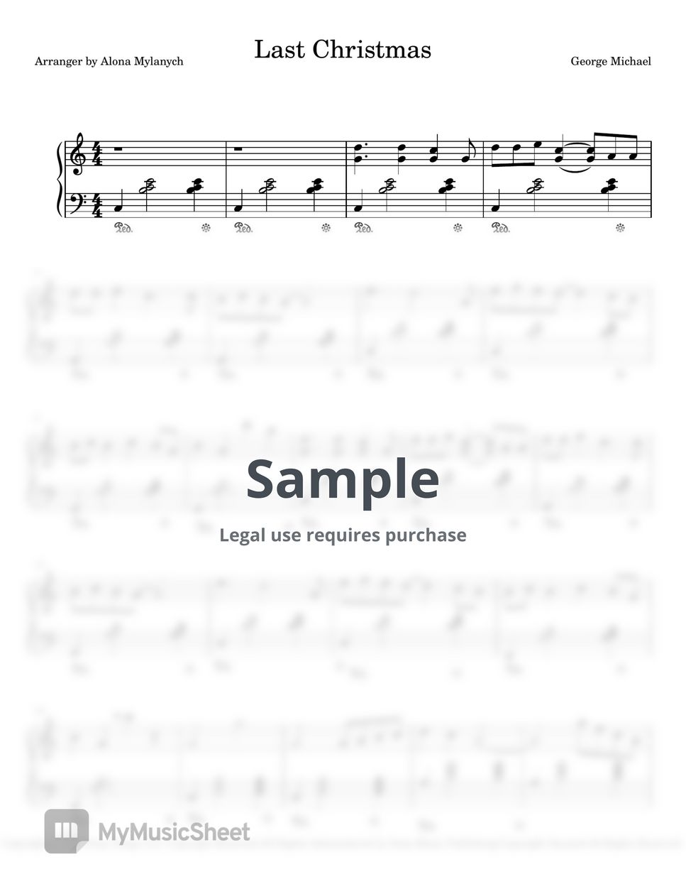 Wham - Last Christmas Sheet Music by Alona Mylanych