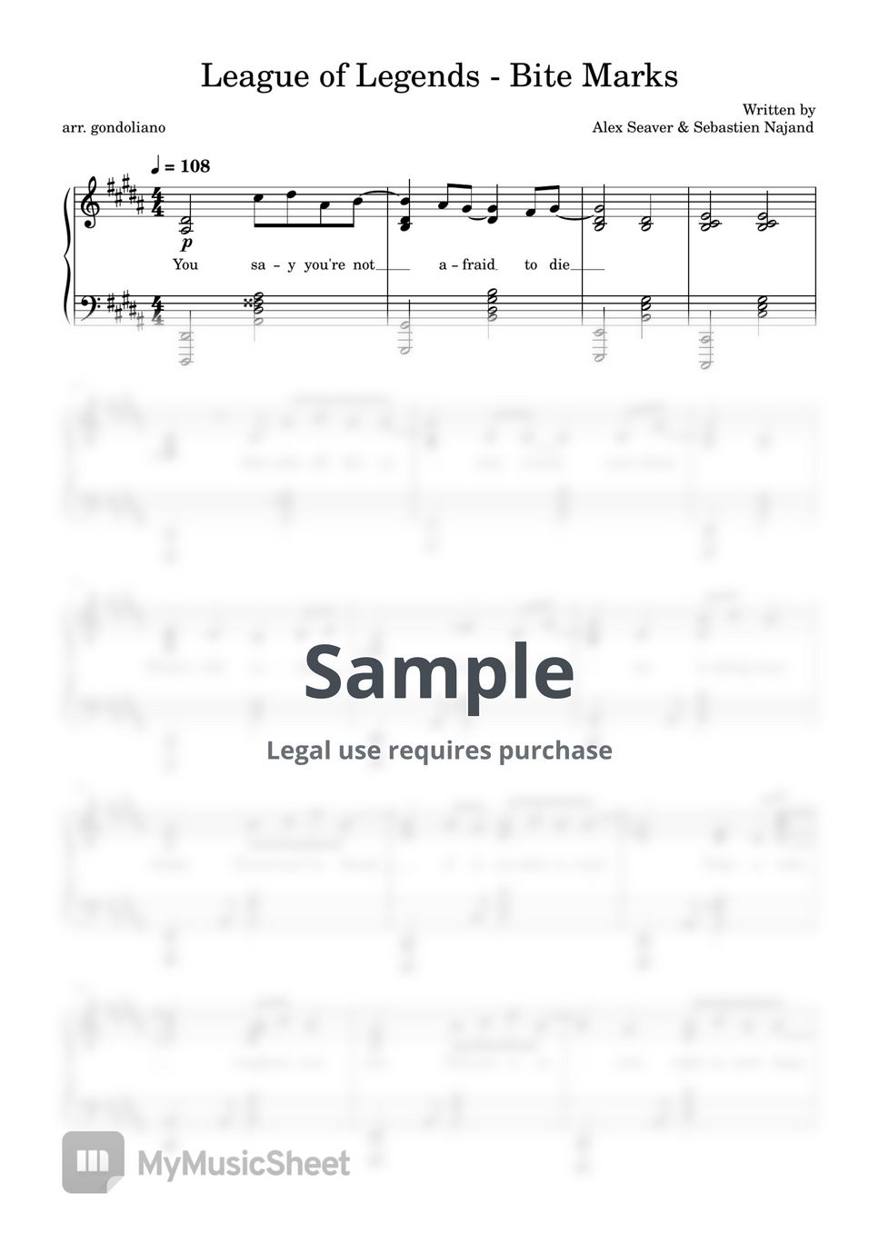 League of Legends - Bite Marks 악보 by gondoliano