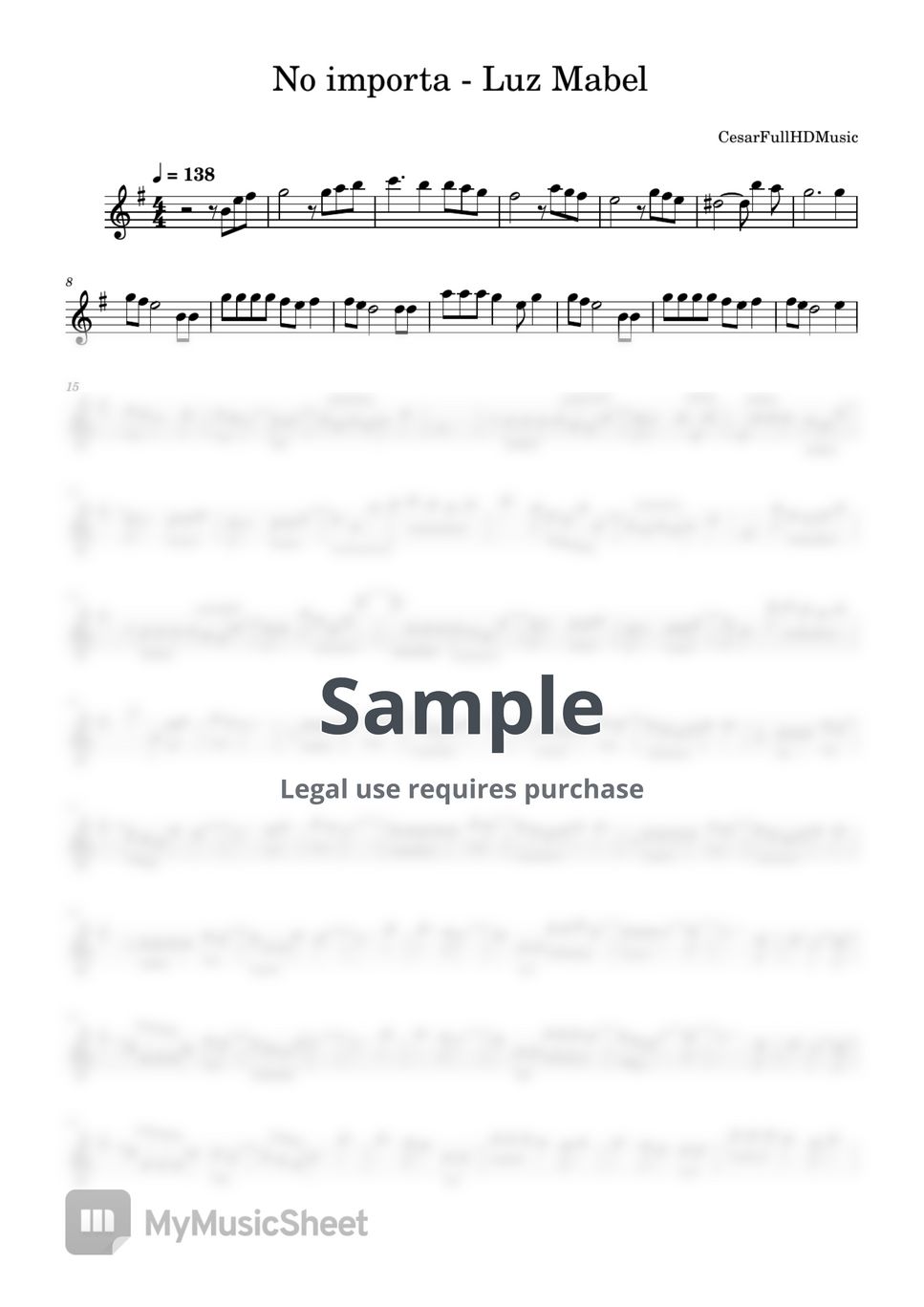 Luz Mabel - No importa Sheet Music