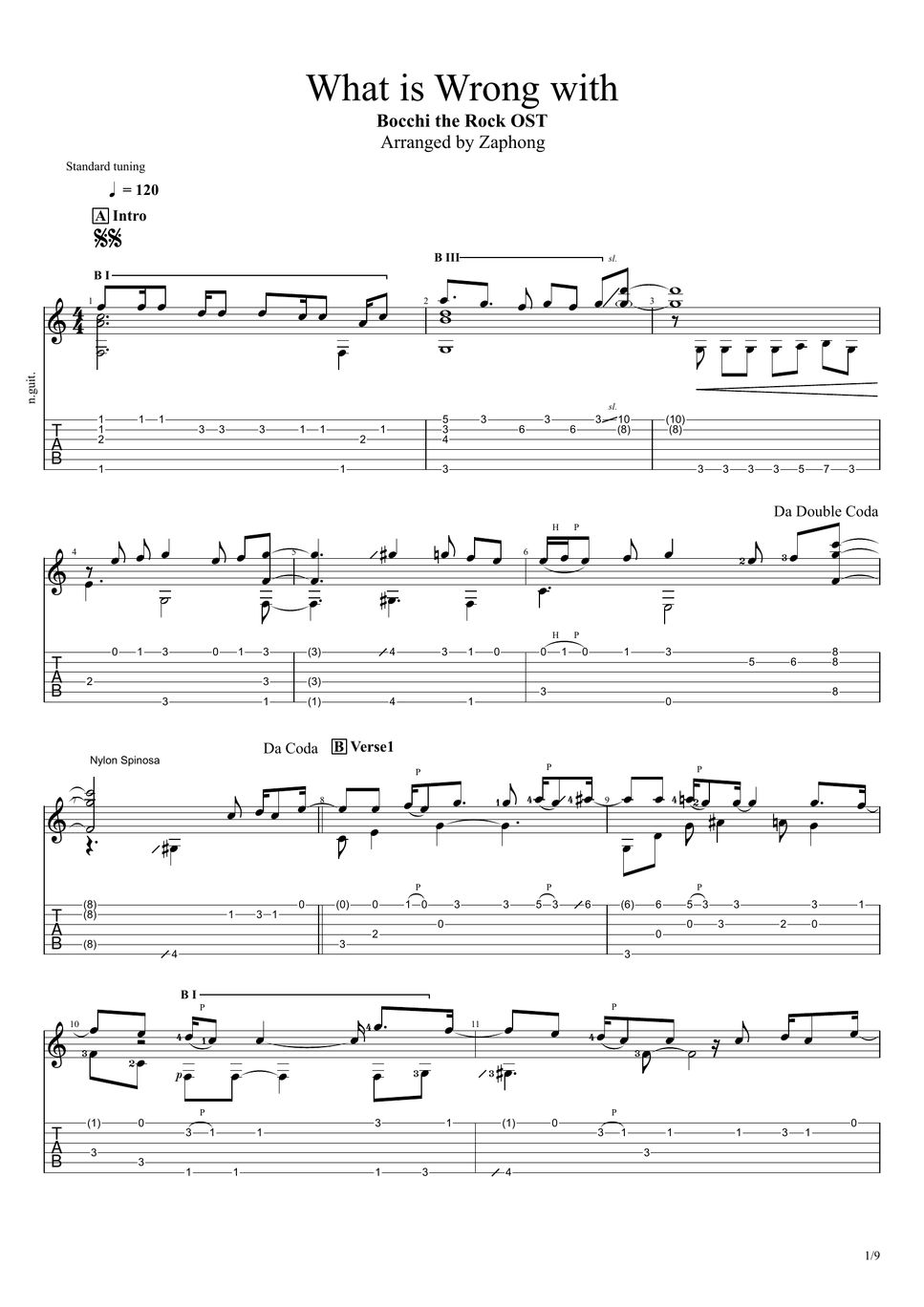 Kessoku Band - Naniga Warui?(What is Wrong With?) (Solo Fingerstyle ...