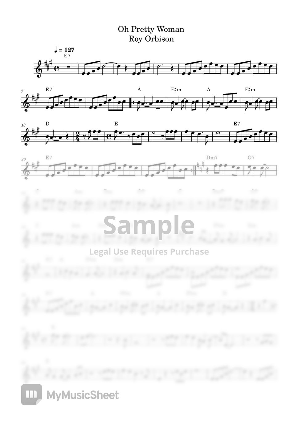 Roy Orbison - Oh, Pretty Woman Sheet by Anonymous