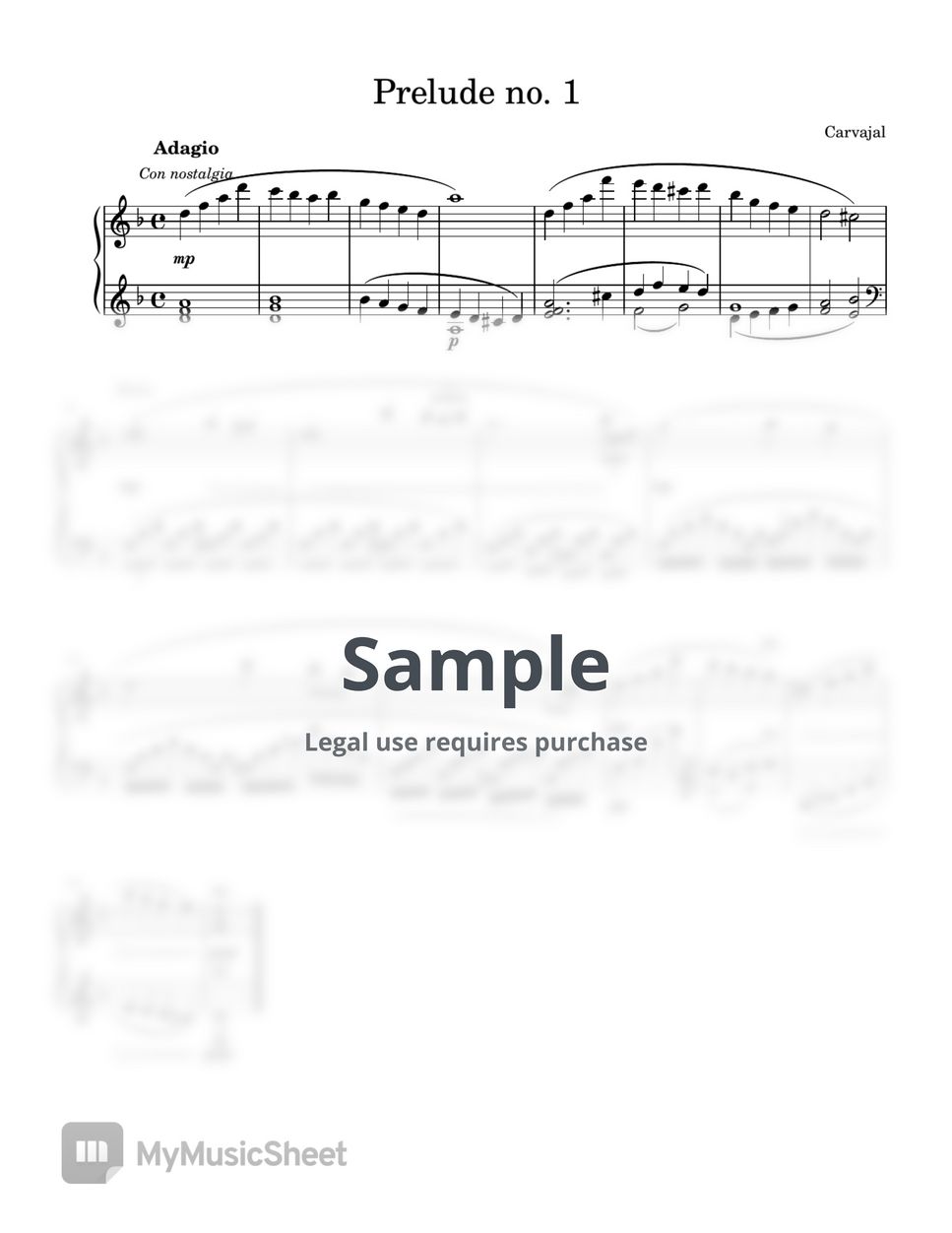 Carvajal - Prelude no. 1 in Dm Sheet Music