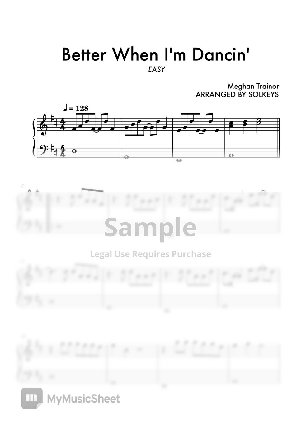 Meghan Trainor - Better When I'm Dancin' Sheets by SolKeys