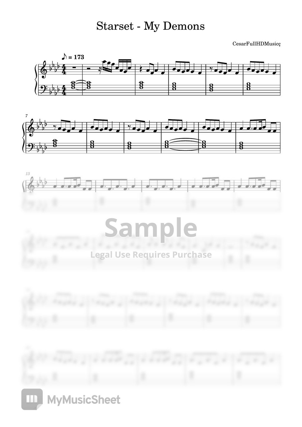 Starset - My Demons Sheets