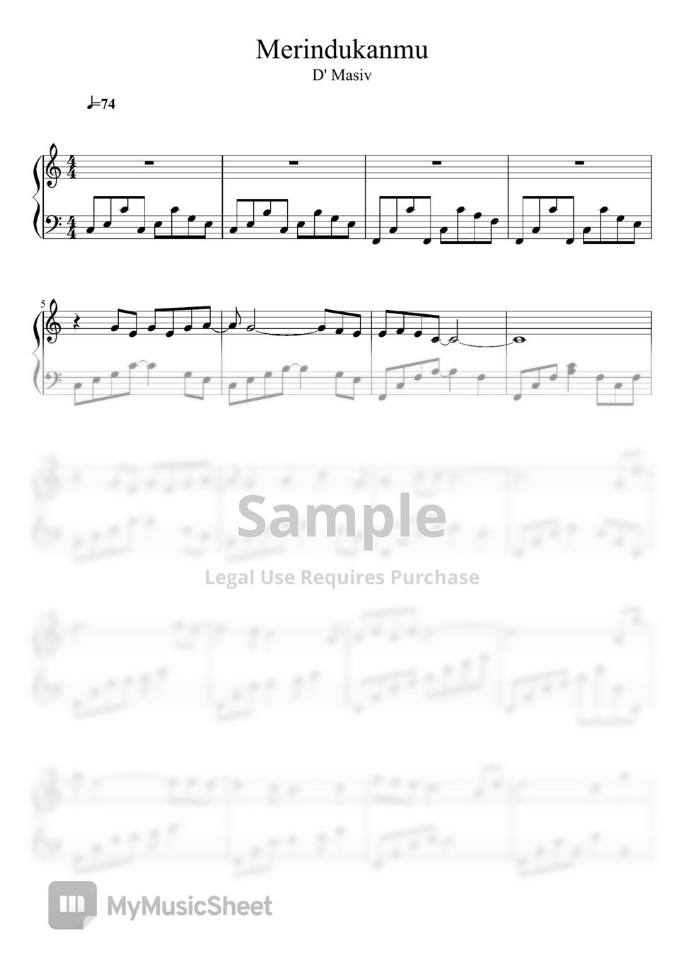 D' Masiv - Merindukanmu 악보 by Henry William