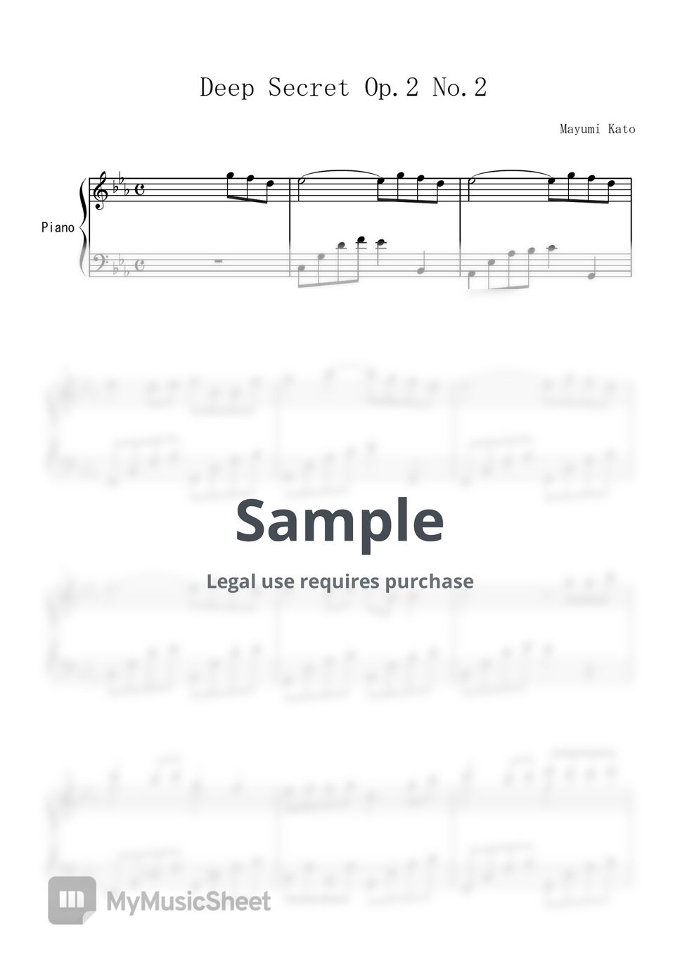 Mayumi Kato - Deep Secret Op.2 No.2 악보
