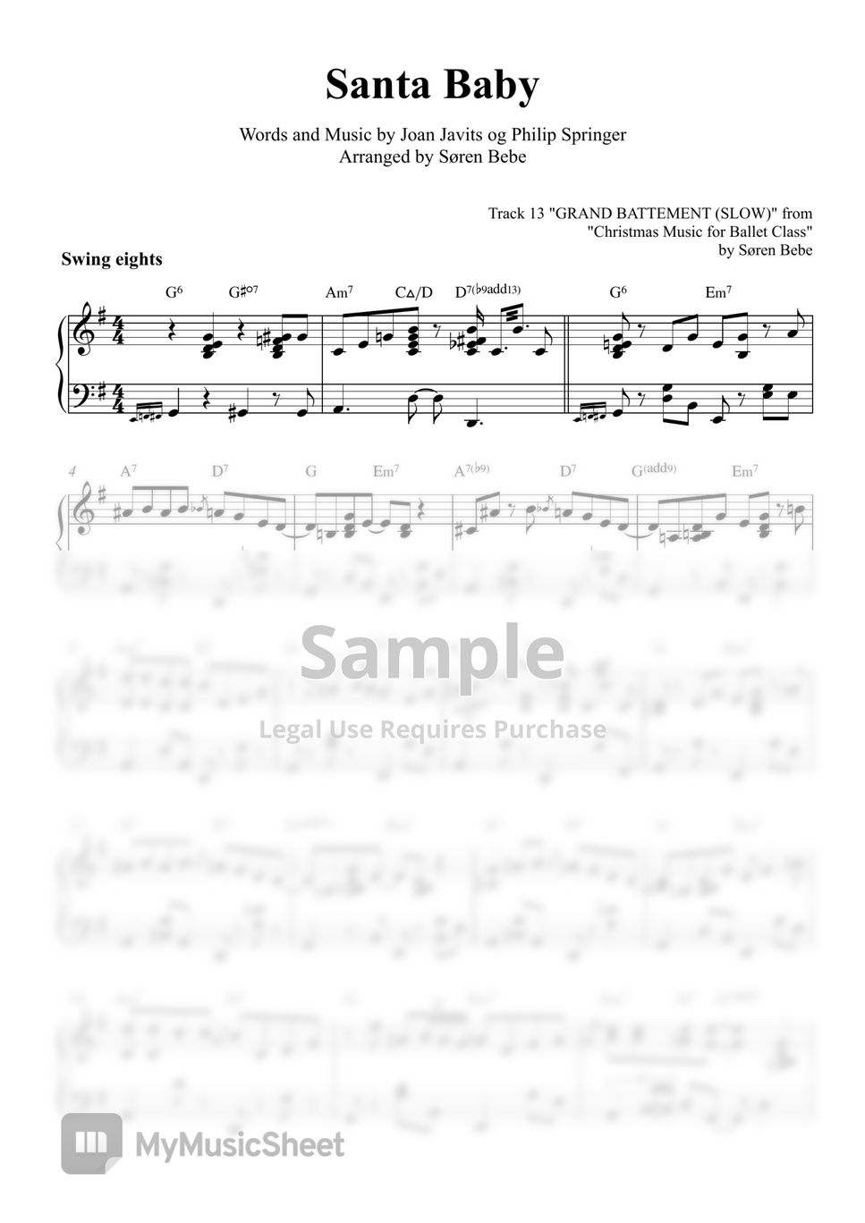 Santa Baby - Solo Piano Jazz Version Sheets