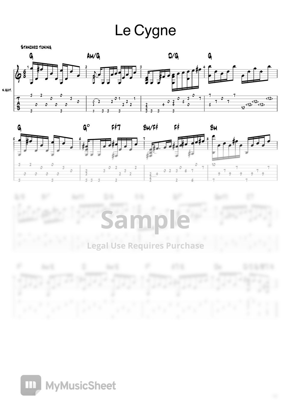 Saint-Saëns - Le Cygne (The Swan) Sheets by David Chun