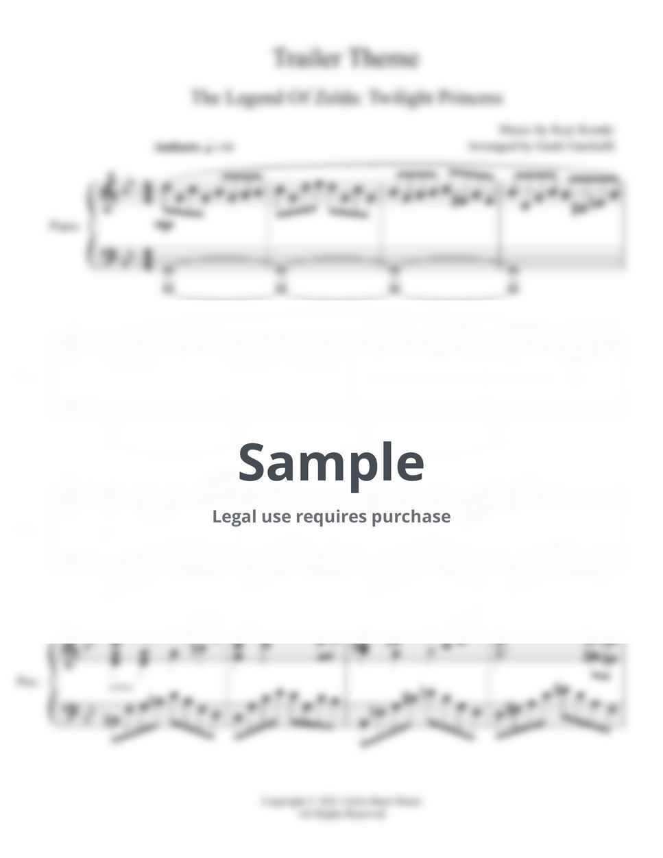 Koji Kondo - Trailer Theme - The Legend of Zelda: Twilight Princess Sheets by Genti Guxholli