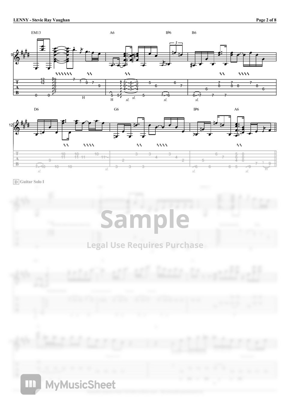 Stevie Ray Vaughan - Lenny Sheets
