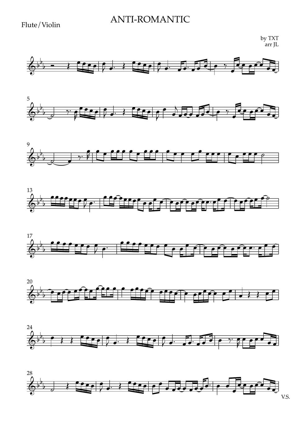 TXT - ANTI=ROMANTIC Sheet by JL