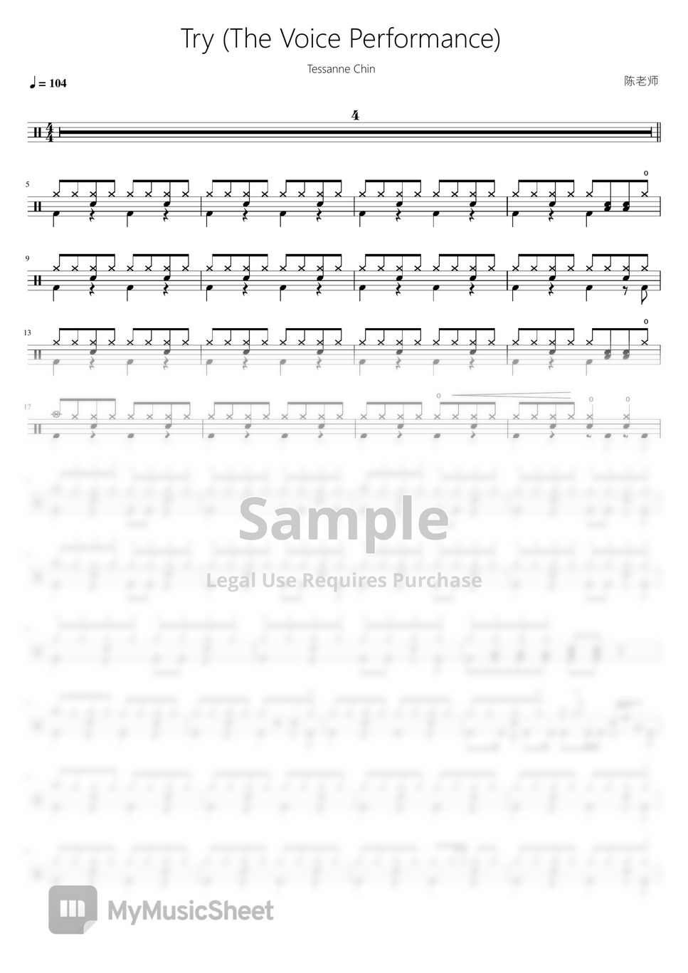 Tessanne Chin - Try (The Voice Performance) Sheets by 看哦爱随风