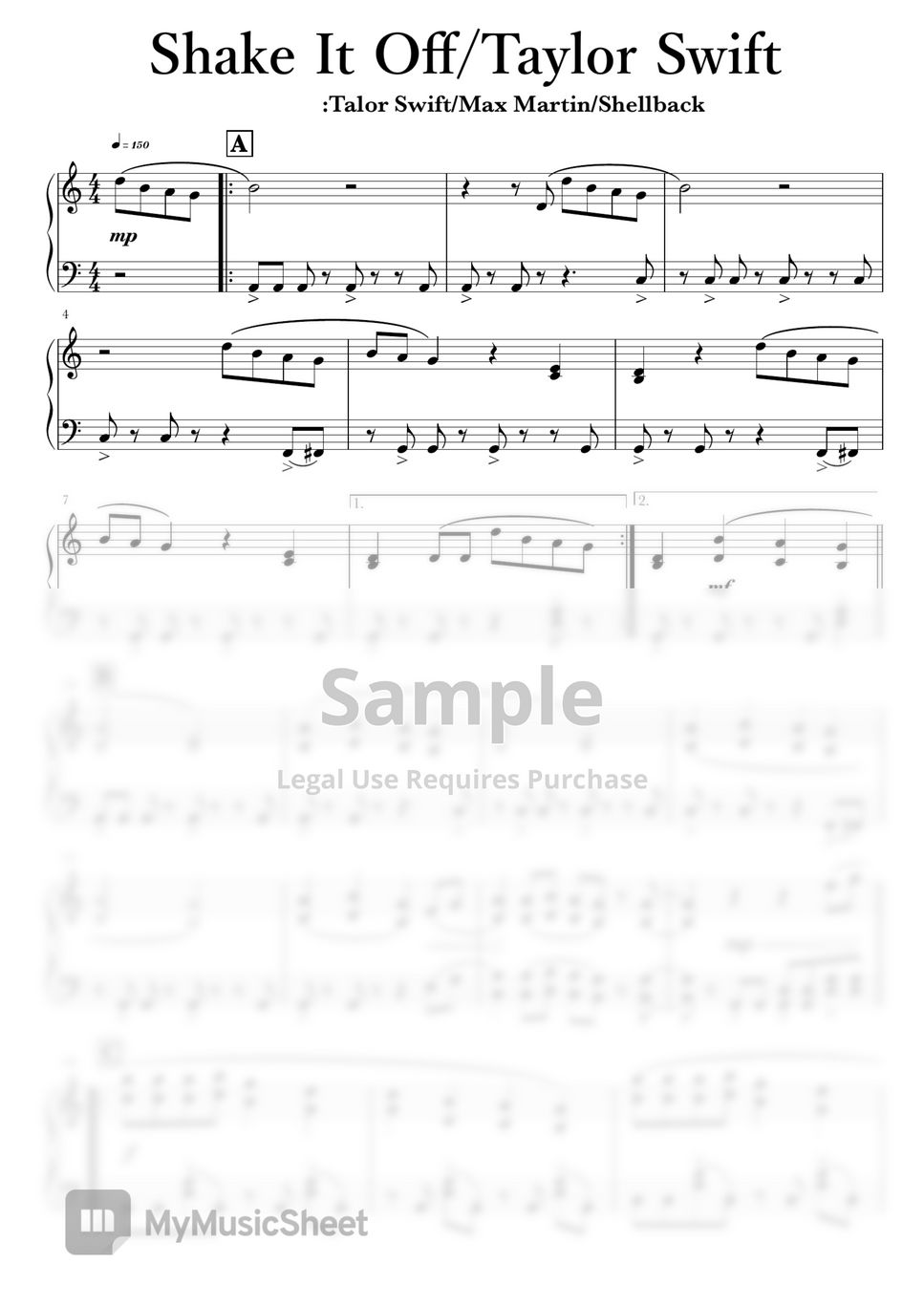 Taylor Swift - SHAKE IT OFF แผ่น by Eri Nagayama