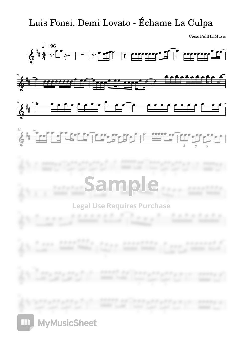 Luis Fonsi, Demi Lovato - Échame La Culpa Sheets