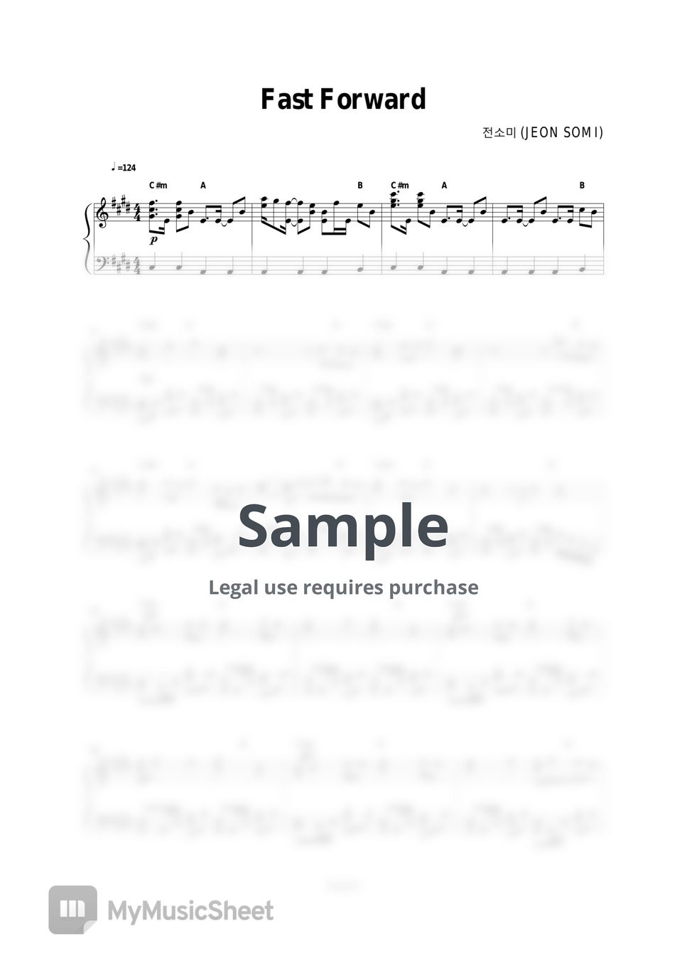 전소미 (JEON SOMI) - Fast Forward 악보 by Dopiano