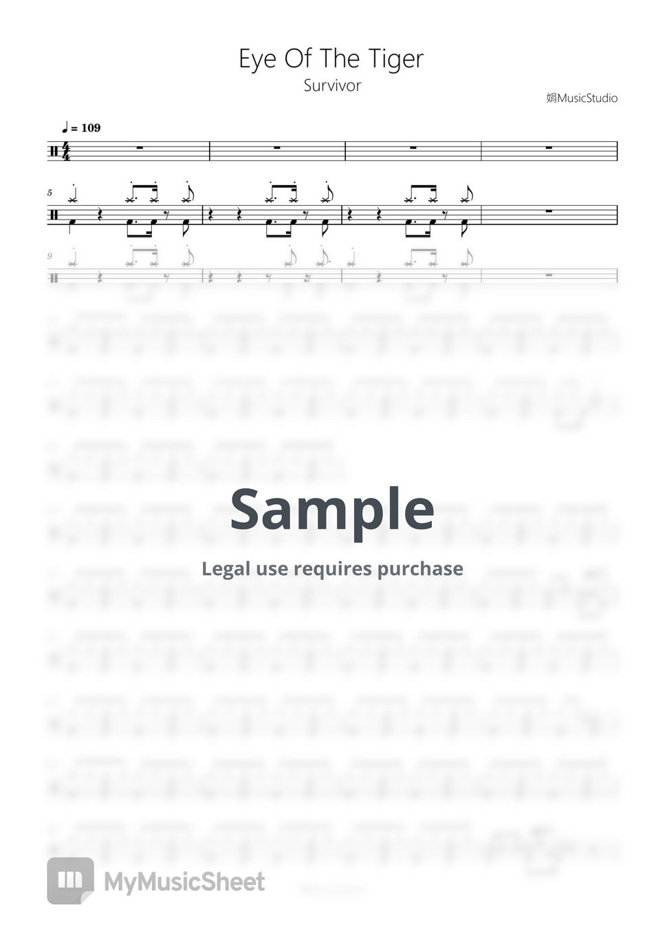 Survivor - Eye of the Tiger Sheet Music by 娟姐