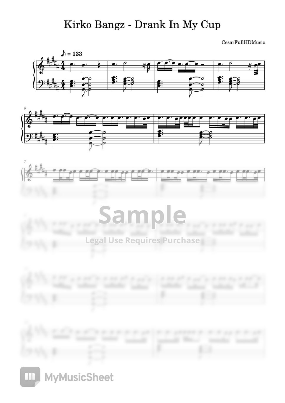 Kirko Bangz - Drank In My Cup Sheet Music
