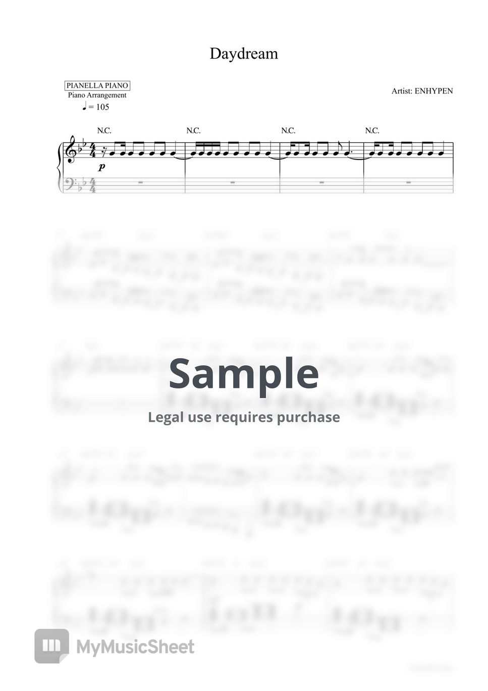 ENHYPEN - Daydream (Piano Sheet) Sheets by Pianella Piano