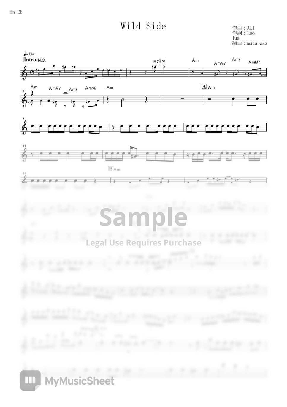 BEASTARS - Wild Side (in Eb) Hoja by ALI