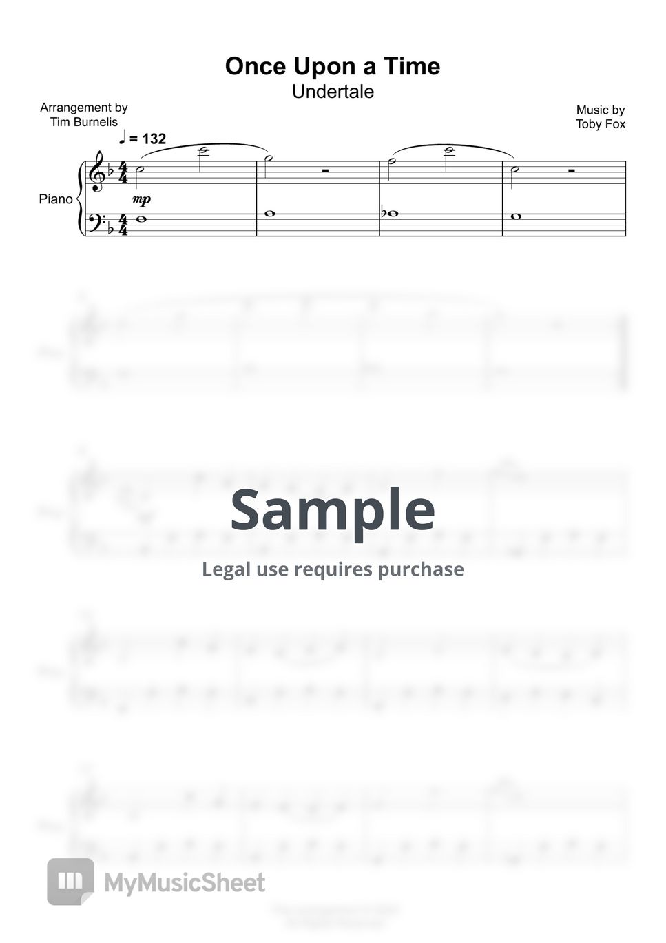 Undertale - Once Upon a Time Sheets by NintenMusic