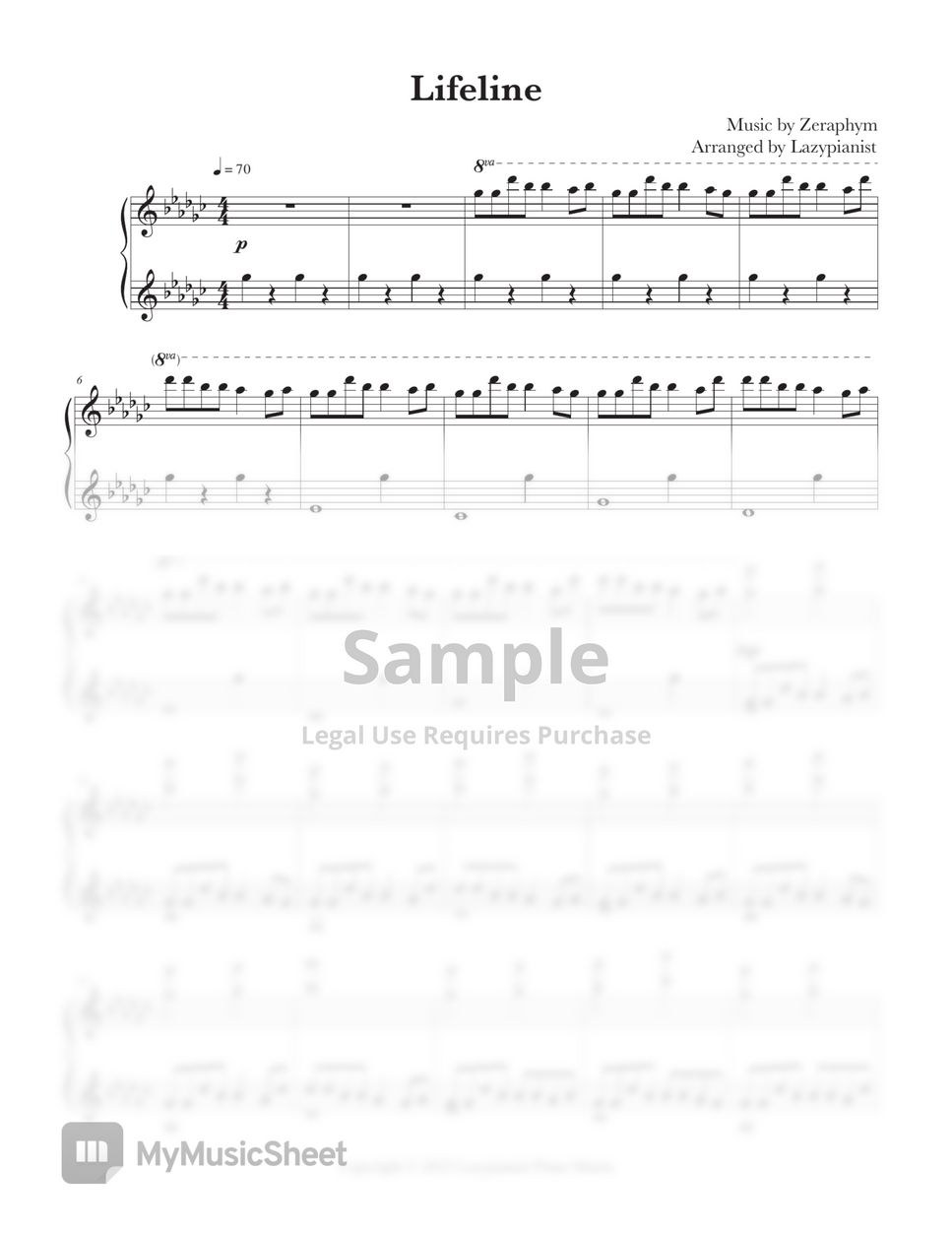 Zeraphym - Lifeline Piano Sheet Music PDF | Lazypianist | mymusic5