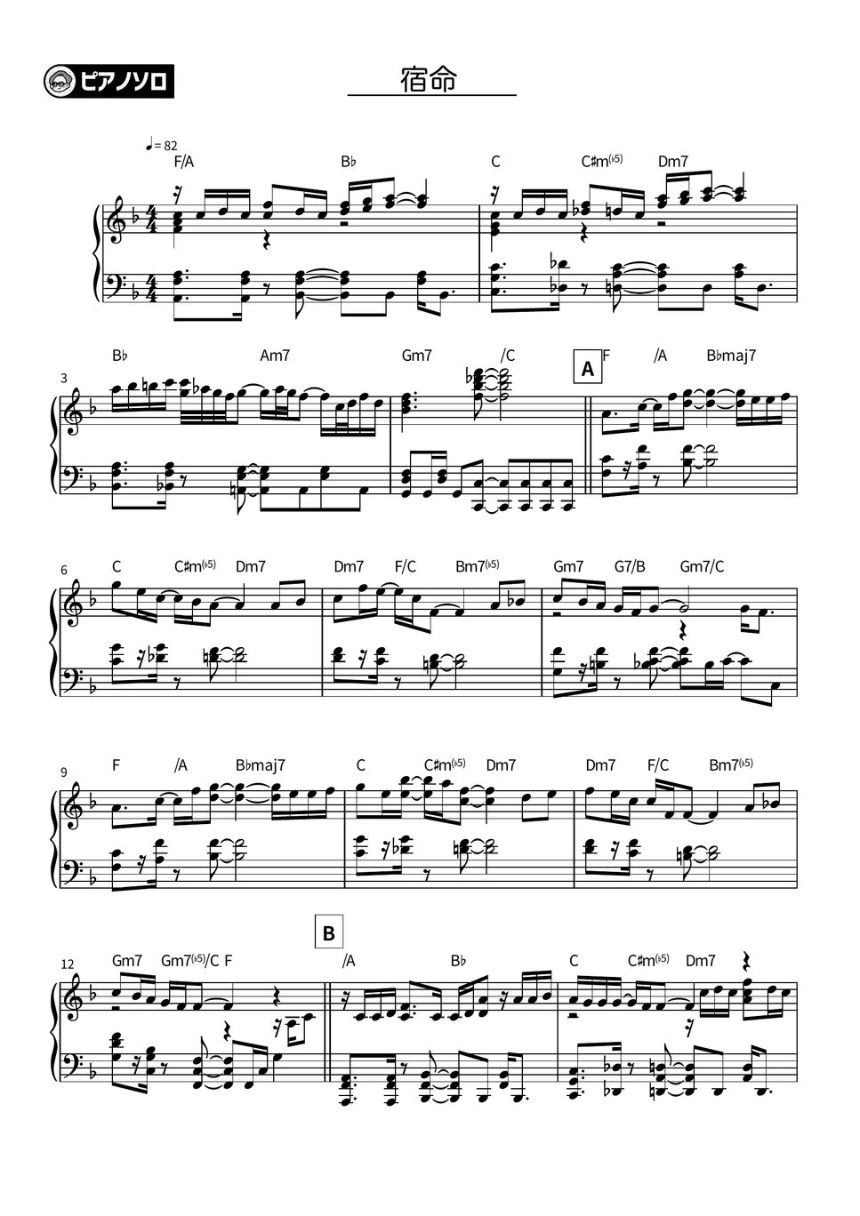 Official HIGEDANdism - 宿命(Shukumei) Sheets by THETA PIANO