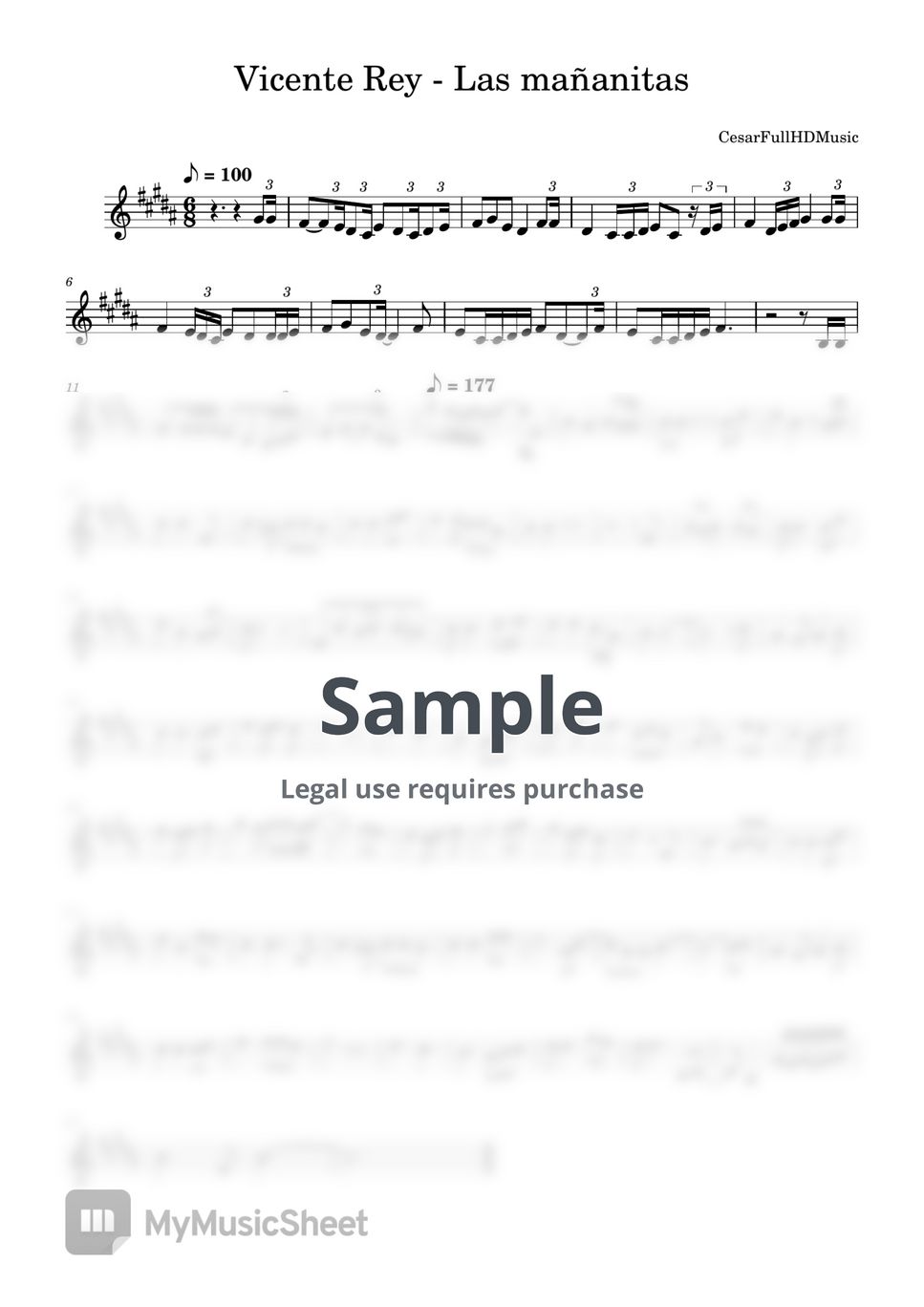 Vicente Fernández - Las mañanitas Sheet Music