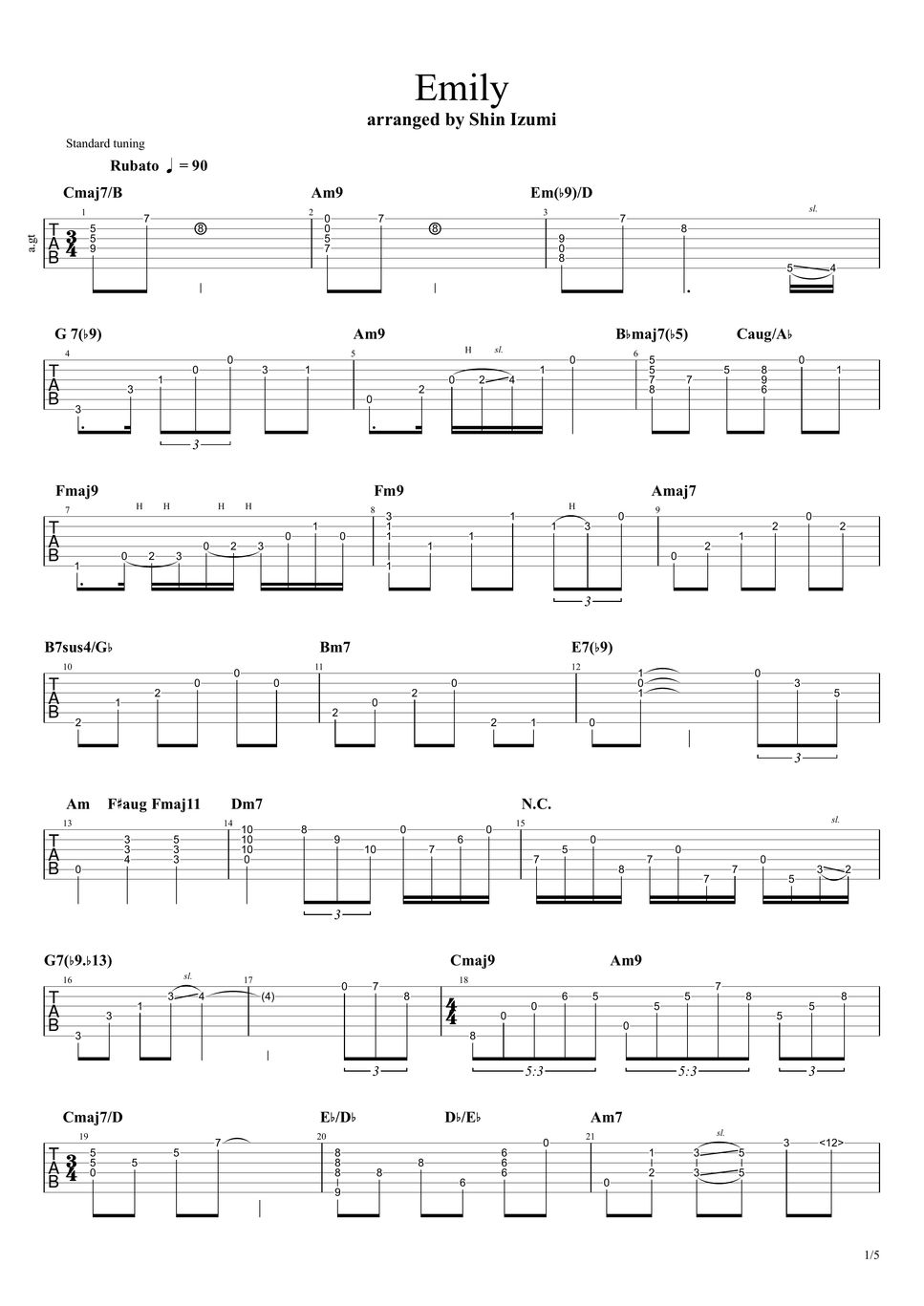 Bill Evans - Emily TAB by Shin Izumi