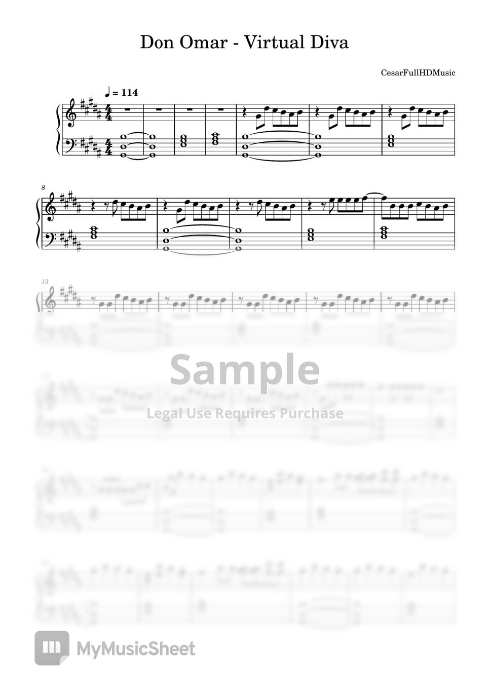 Don Omar - Virtual Diva Sheets