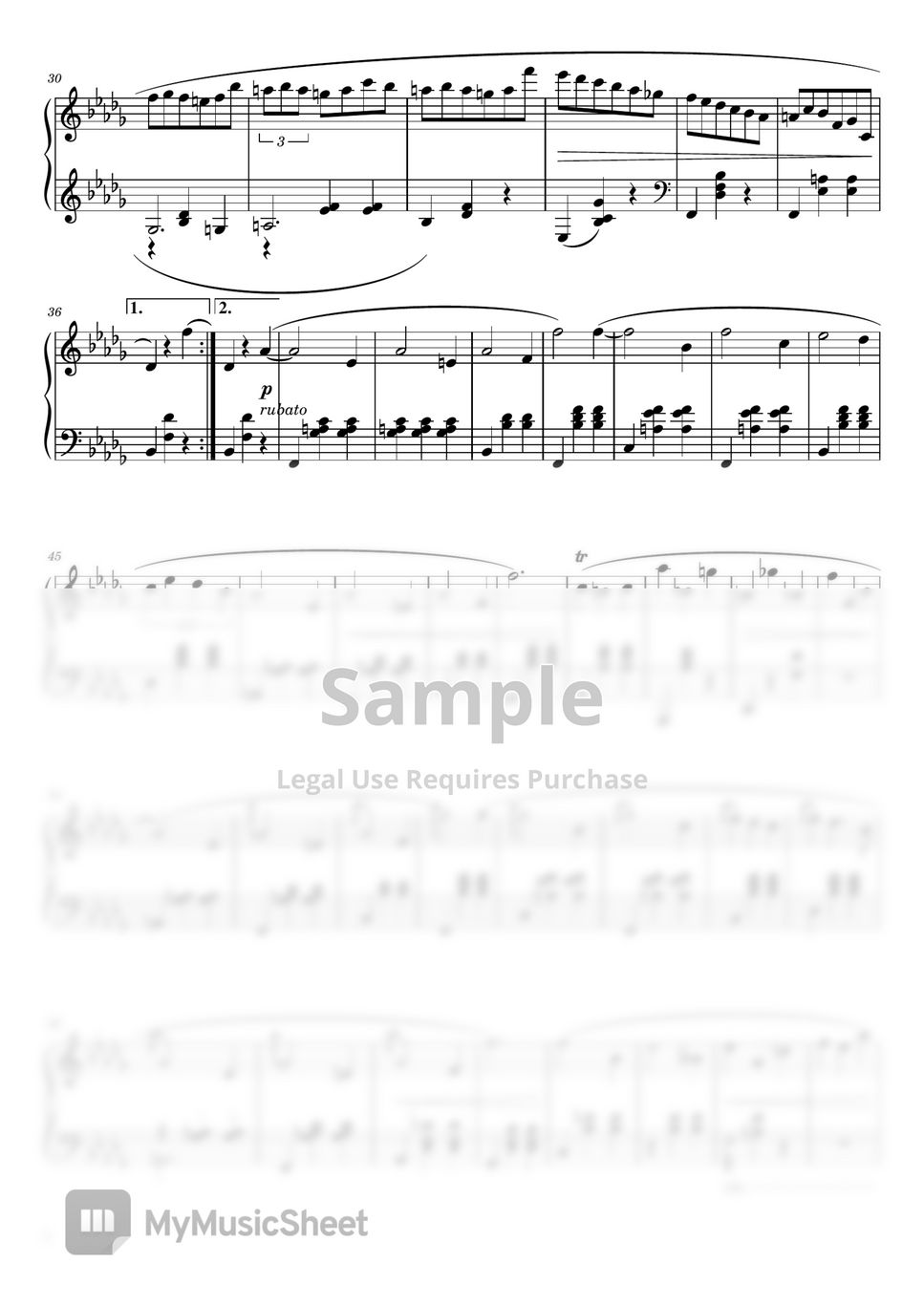 Chopin - "Minute Waltz" But It's in MINOR KEY (Relative key) Partition ...