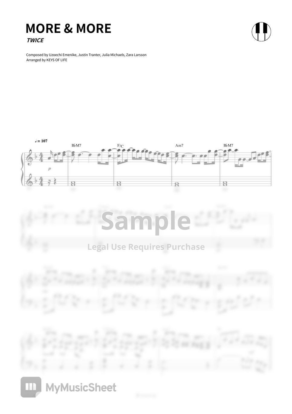 TWICE - MORE & MORE Sheets