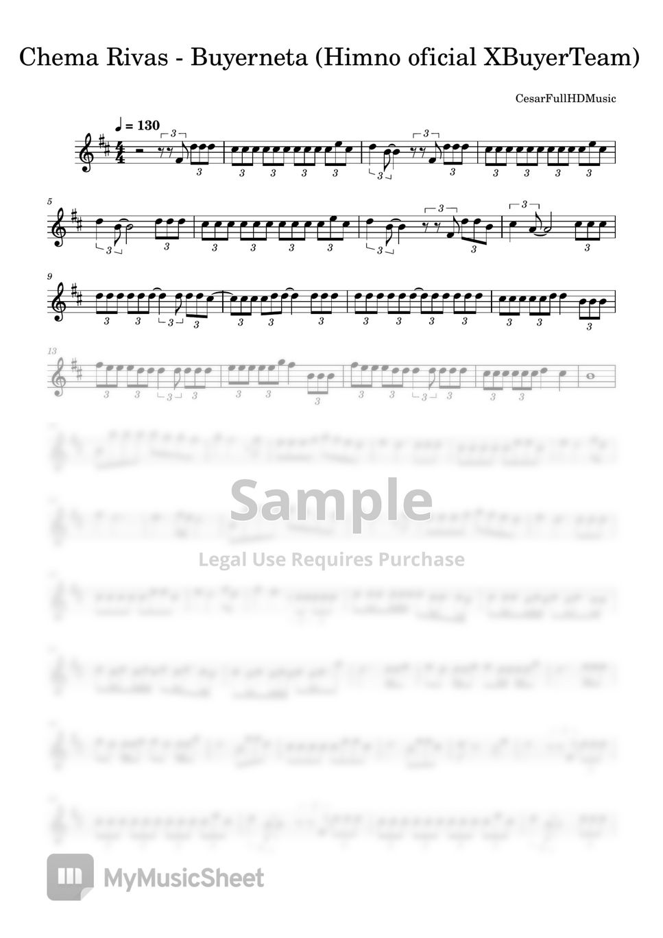 Chema Rivas - Buyerneta (Himno oficial XBuyerTeam) Sheet Music