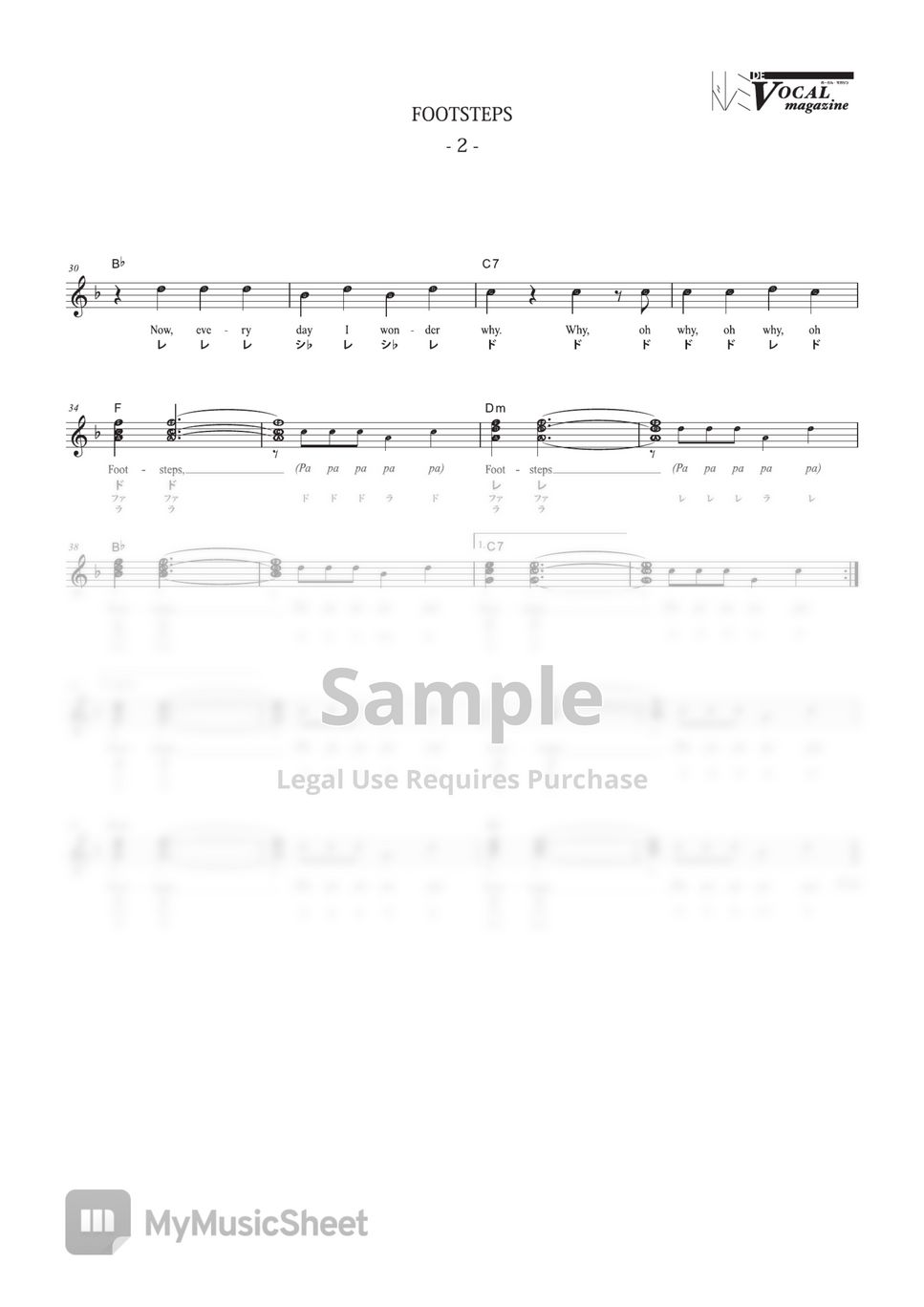 Steve Lawrence - DOREMIDE FOOTSTEPS (VOCAL MAGAZINE) Sheet Music by Far ...