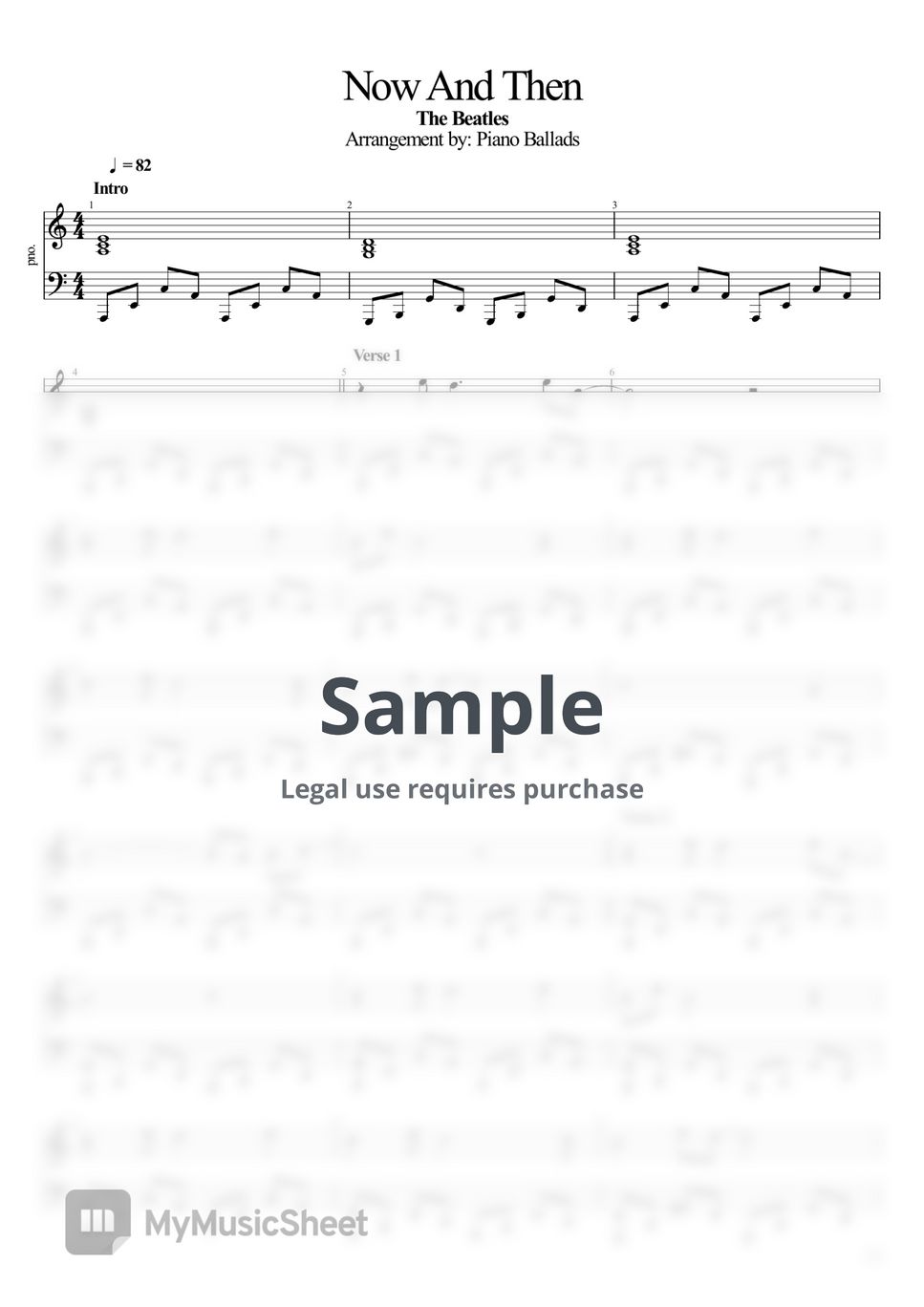 The Beatles - Now And Then Sheets by Piano Ballads