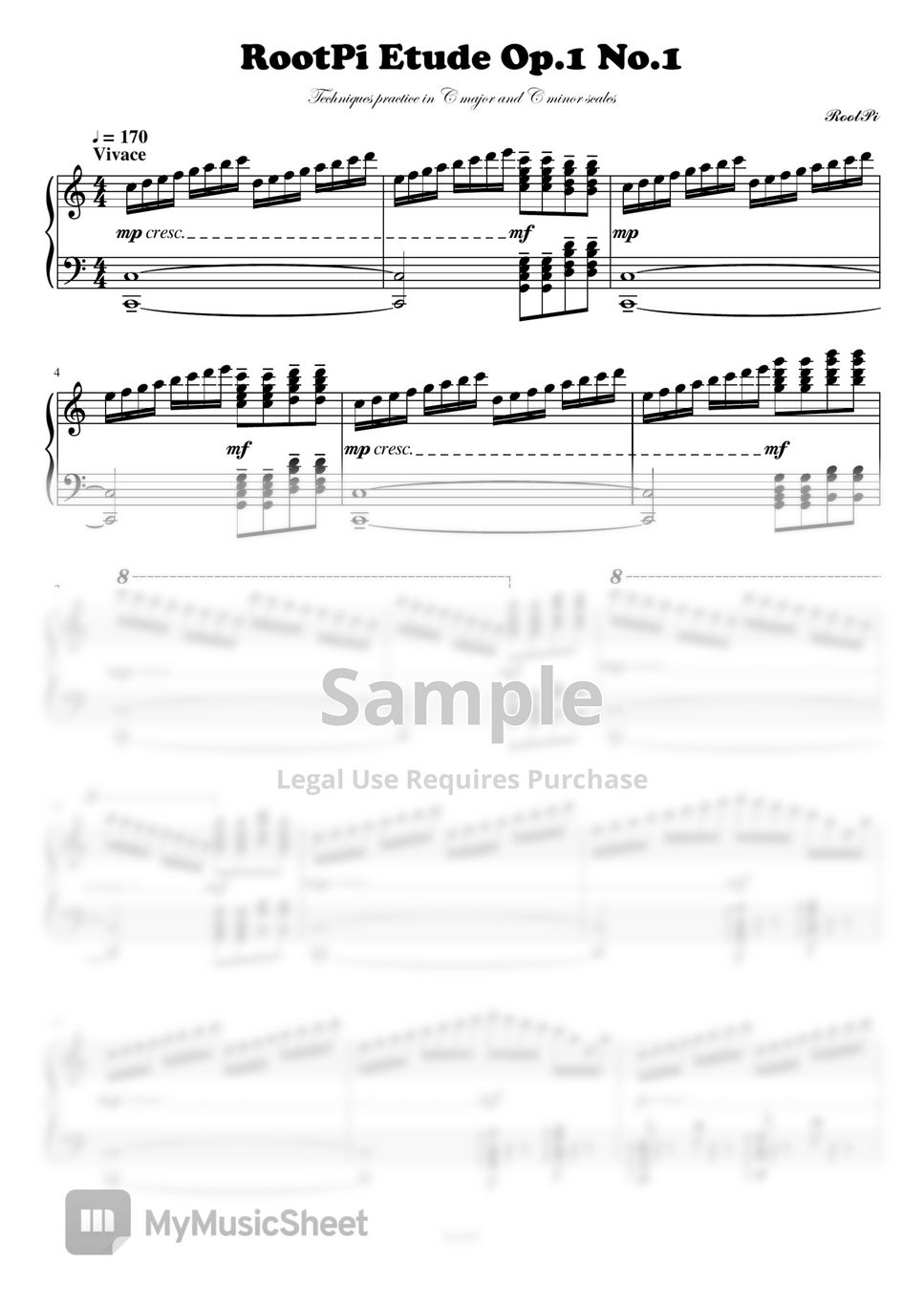 RootPi - RootPi Etude Op.1 No.1 Sheet Music by RootPi