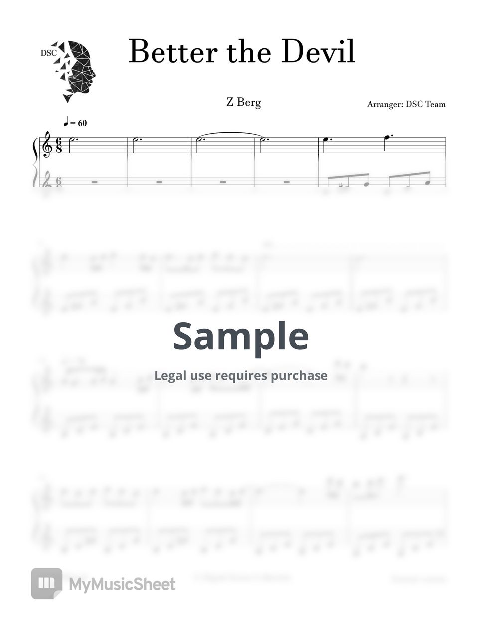 Z Berg - Better the Devil (From "Strange Darling") Notenblatt by ...