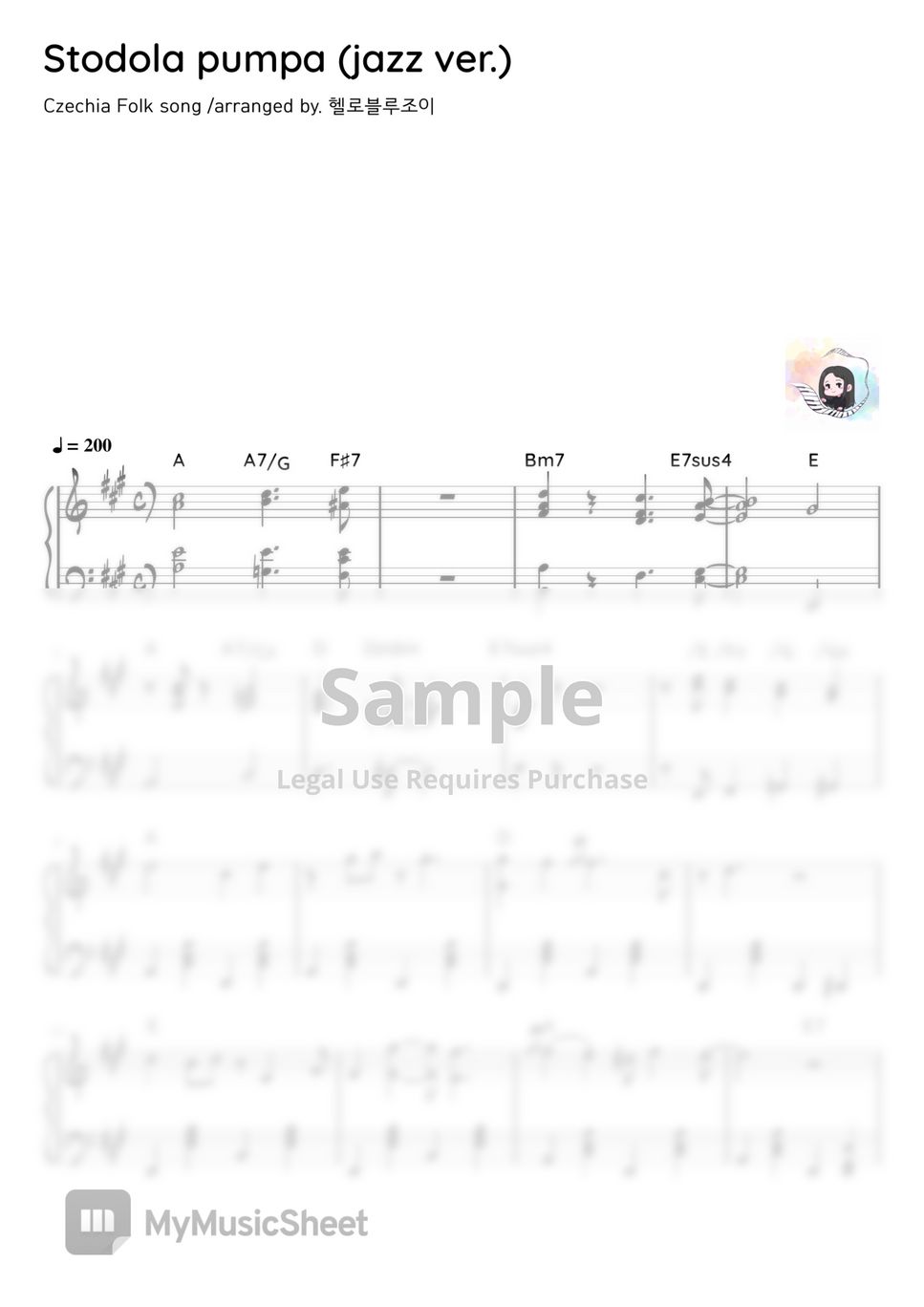 Stodola pumpa (jazz ver.) Sheets by 헬로블루조이 hellobluejoy
