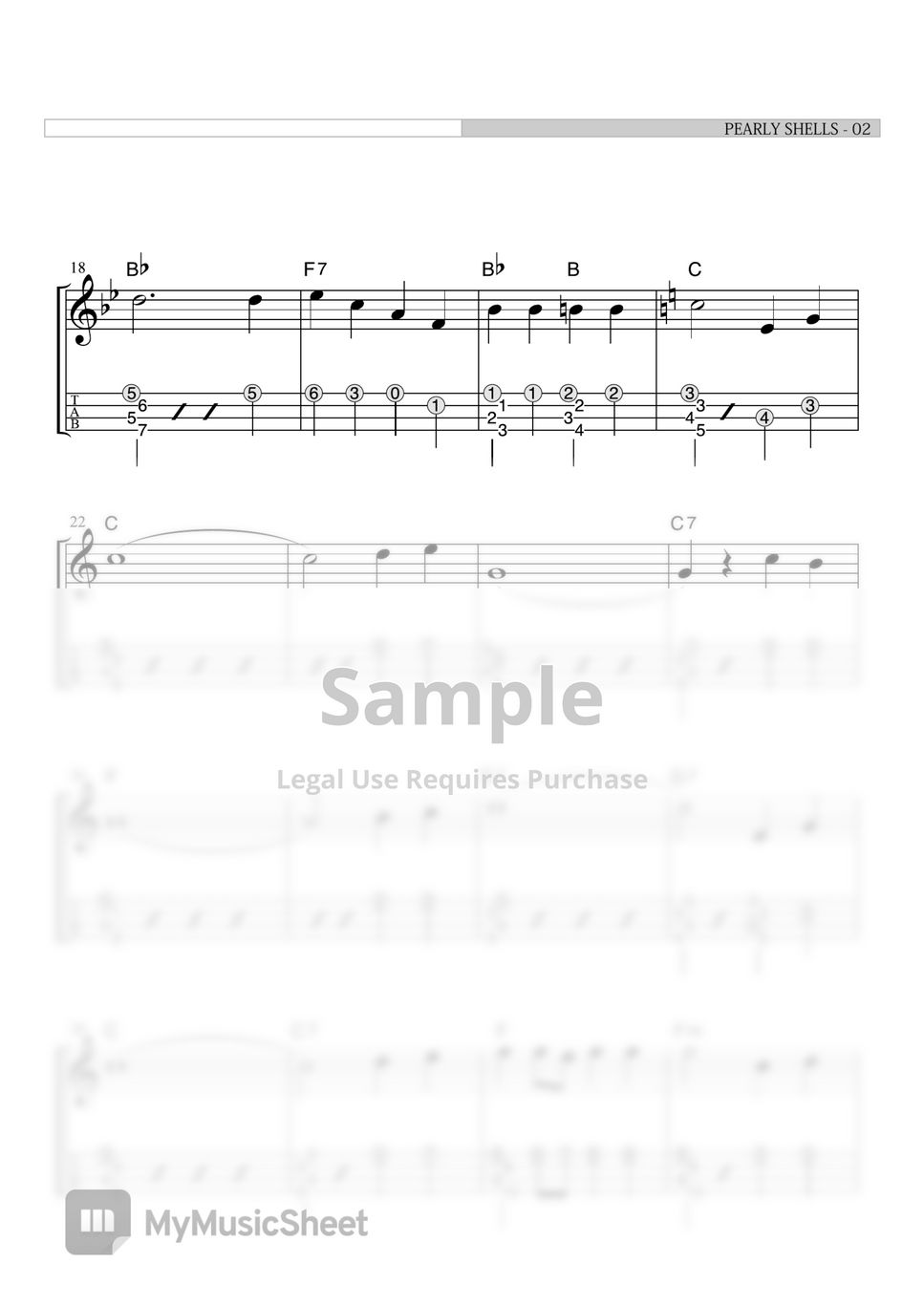 PEARLY SHELLS (Yuji Igarashi Ukulele Solo) Sheet Music by Far East ...