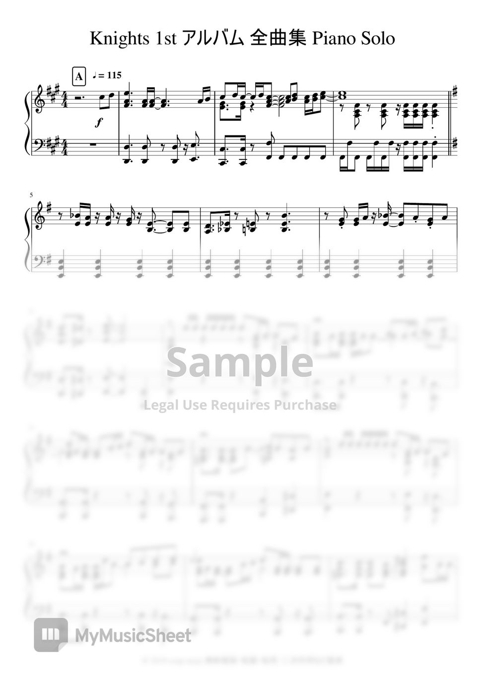 Knights (ES!!) - Knights 1st Album Complete Song Collection Sheet Music ...