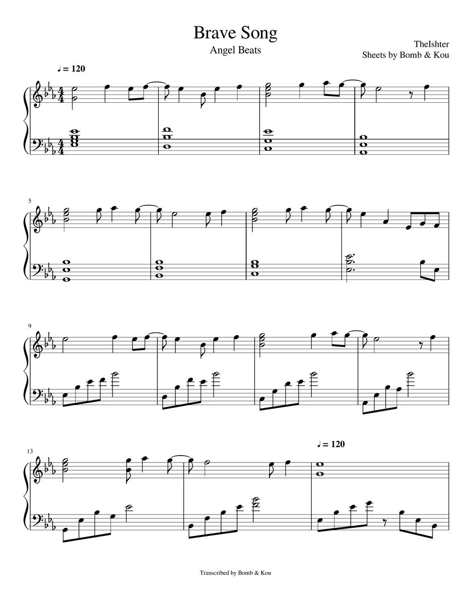 Angel Beats - Brave Song (TheIshter) Sheet by TheIshter