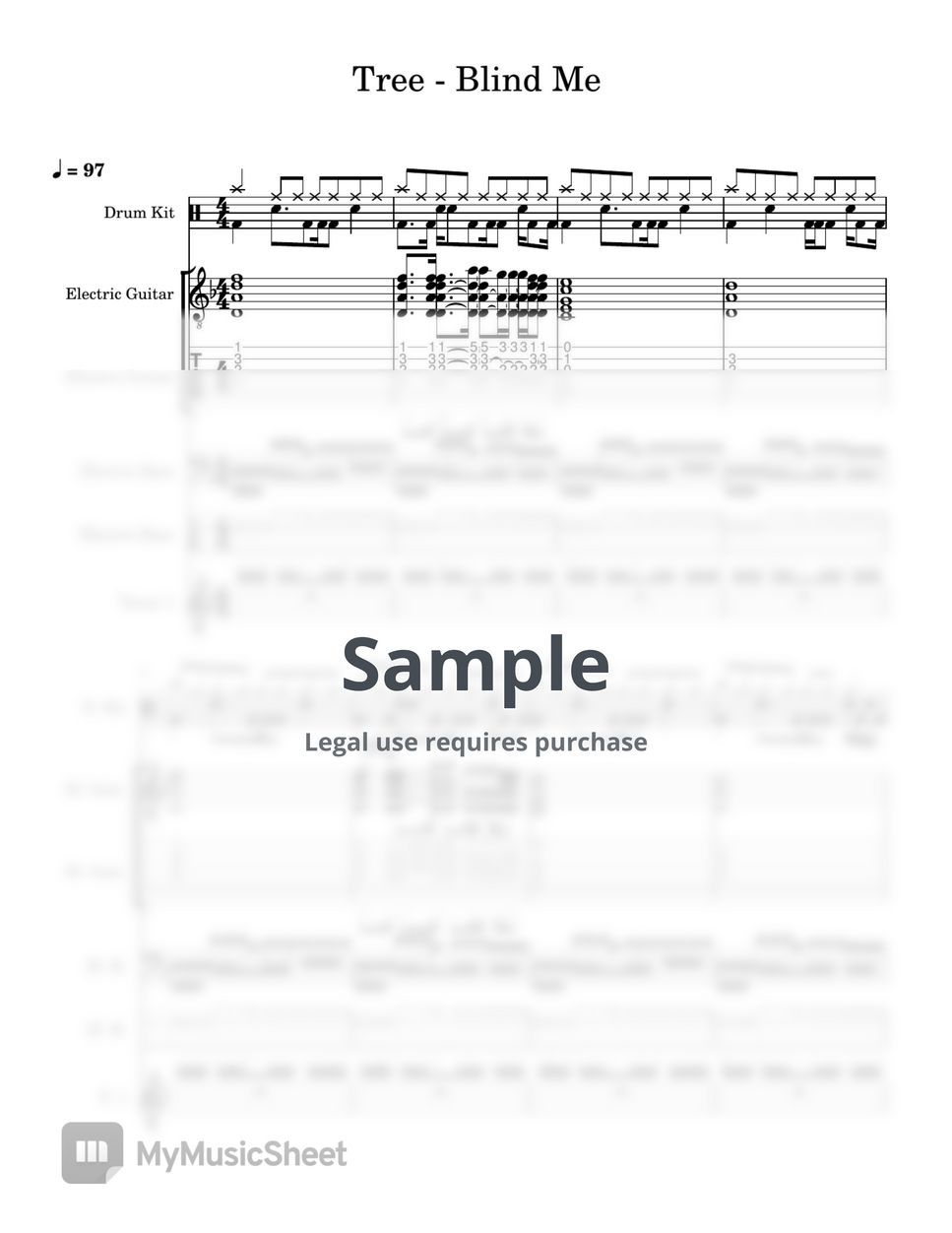 Tree - Blind Me Sheet Music by Tree