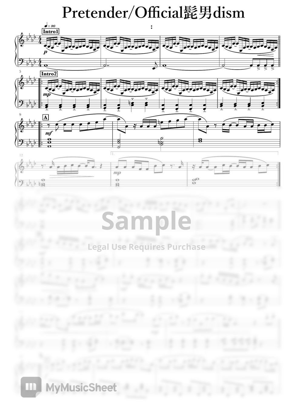 Official髭男dism - Pretender Sheets by Eri Nagayama