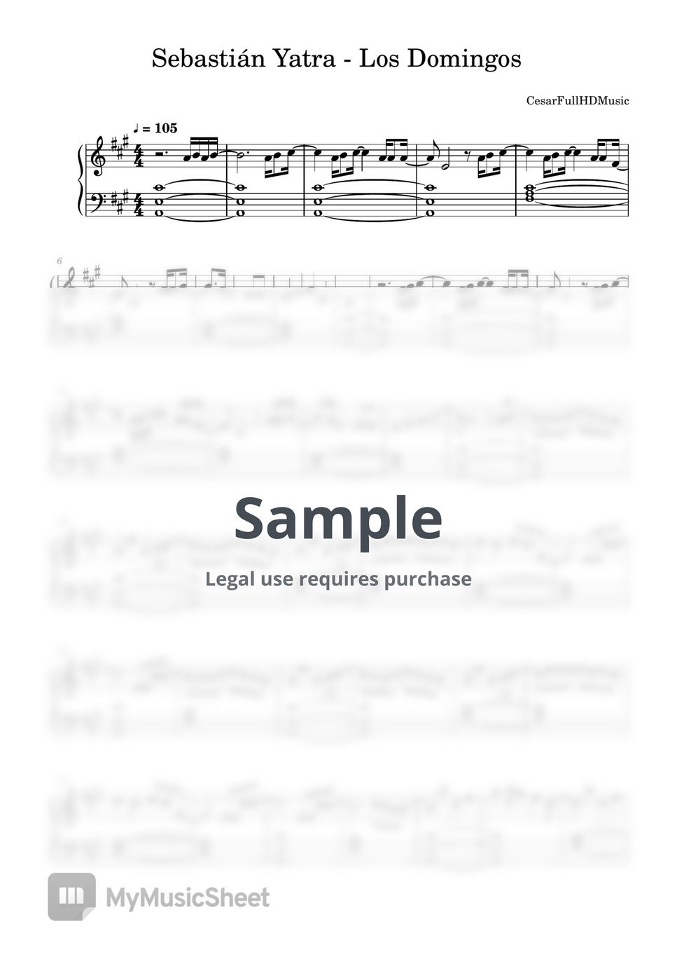 Sebastián Yatra - Los Domingos Sheet Music