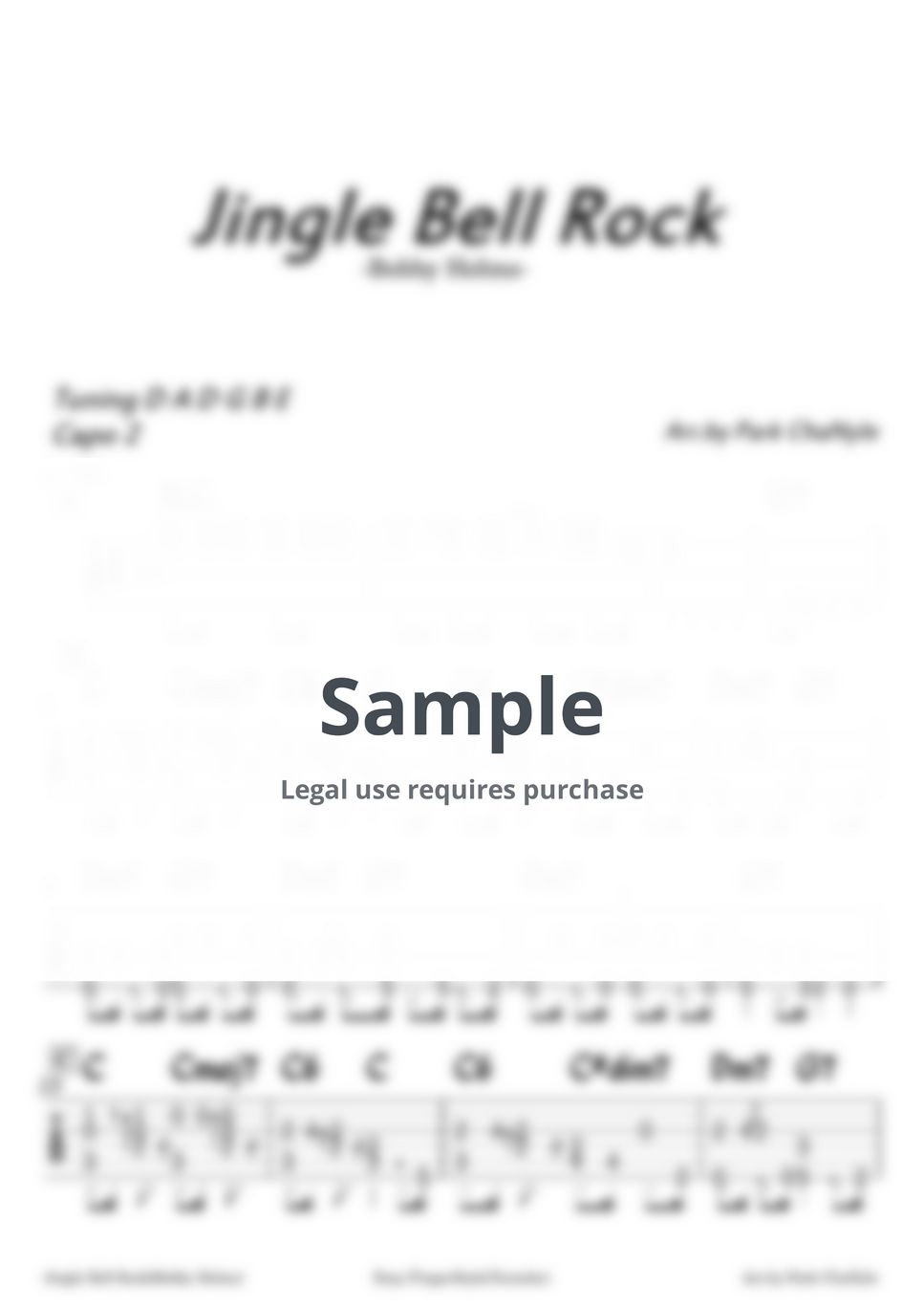 Bobby Helms Jingle Bell Rock Acoustic Fingerstyle Guitar Sheets By
