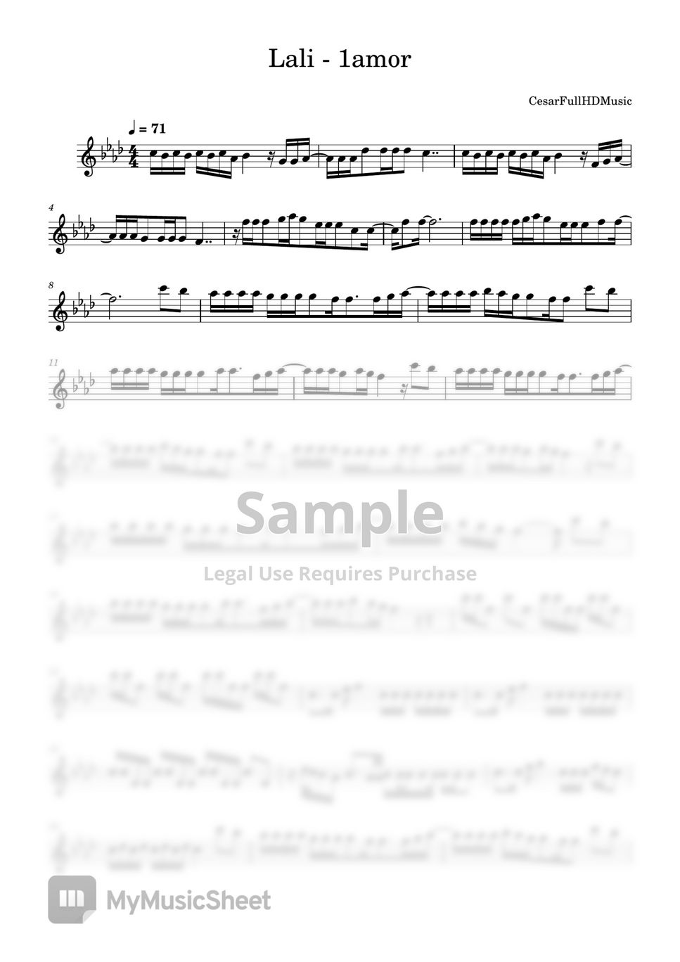 Lali - 1amor Sheet Music
