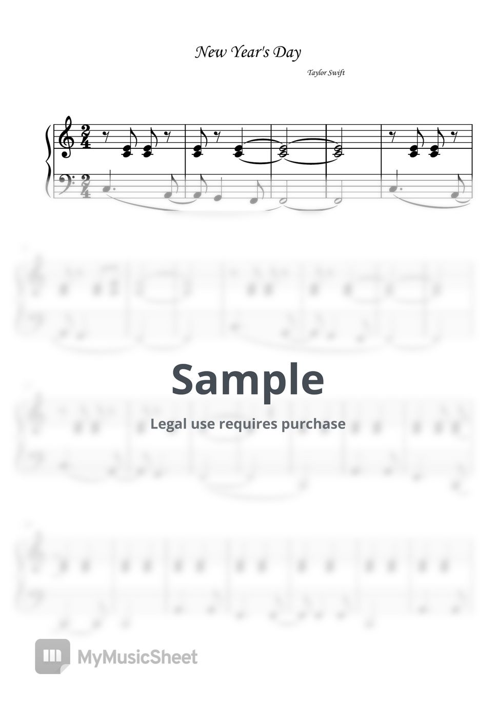 Taylor Swift - New Year's Day - Taylor Swift Sheets by Taylor Swift