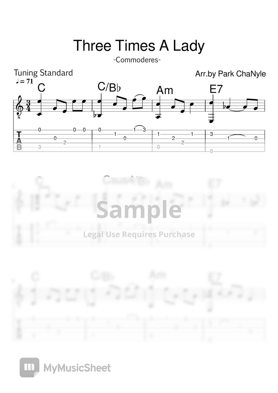 Lionel Richie(Commodores) - Three Times A Lady (Acoustic Fingerstyle ...