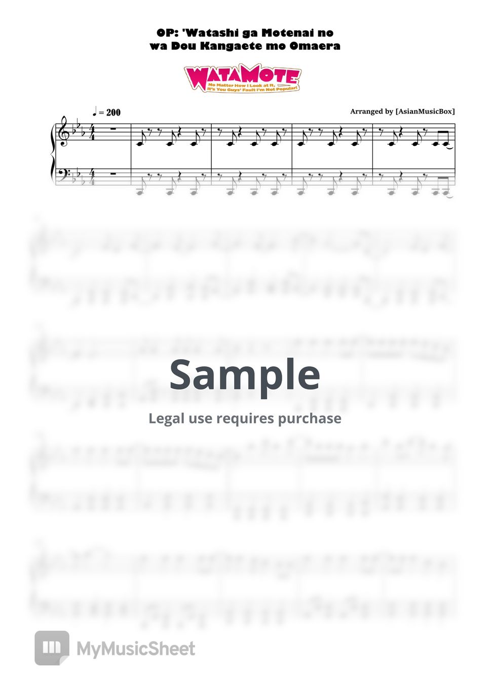 WataMote 『ワタモテ』 OP - OP: Watashi ga Motenai no wa Dou Kangaete mo ...