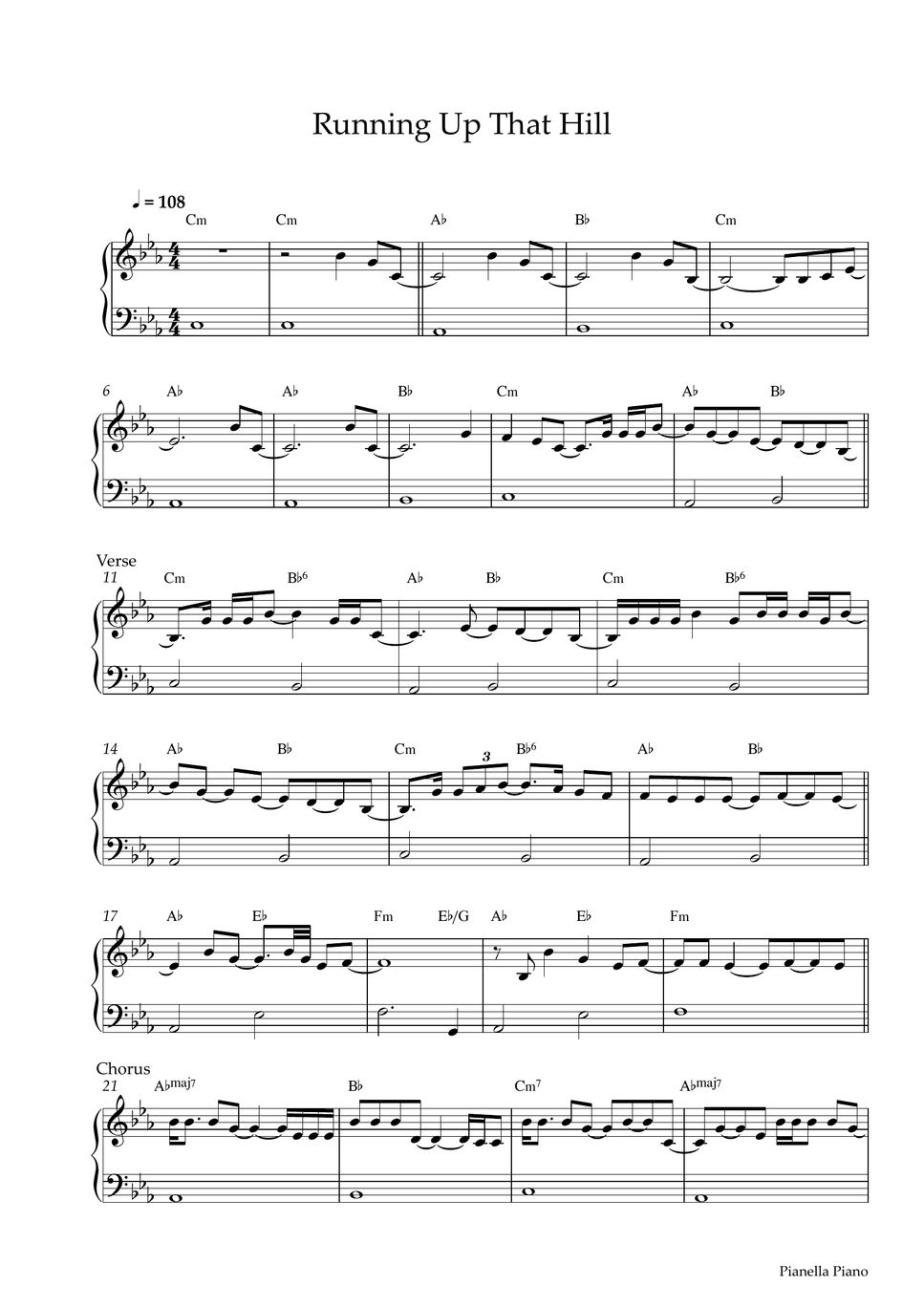 Kate Bush - Running Up That Hill (Stranger Things) (EASY Piano Sheet ...