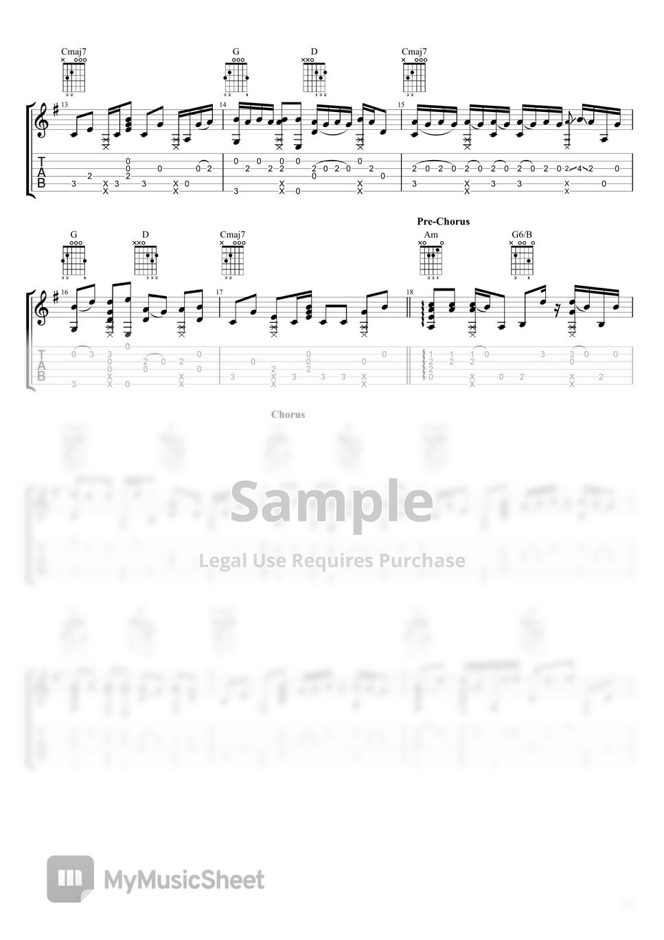 Bruno Mars | Fingerstyle Guitar - The Lazy Song Sheets by Kenneth Acoustic